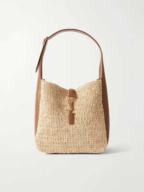 Saint Laurent Le 5 À 7 Supple Raffia Shoulder Bag - Neutrals