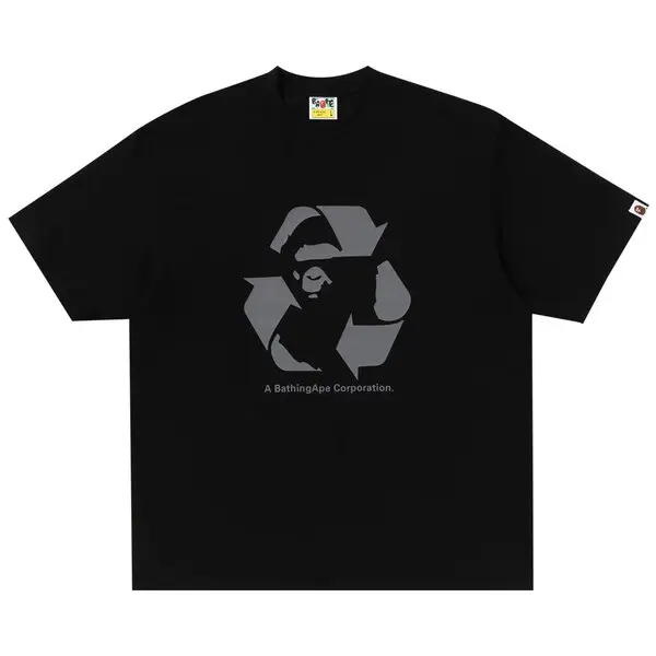 A BATHING APE Recycle Motif Relaxed Fit Tee - Black