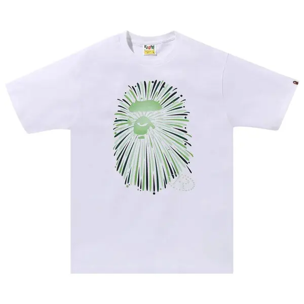 A BATHING APE Ape Head Firework Tee #1 - White