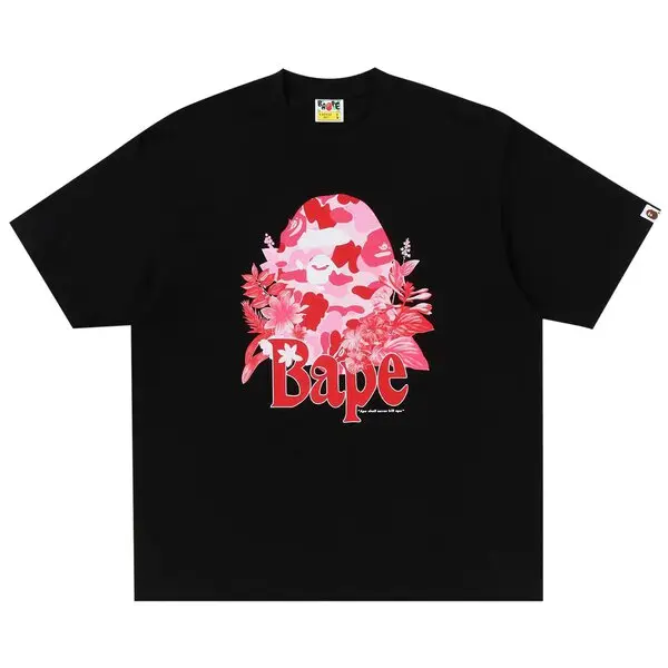 A BATHING APE Flora Big Ape Head Relaxed Fit Tee - Black