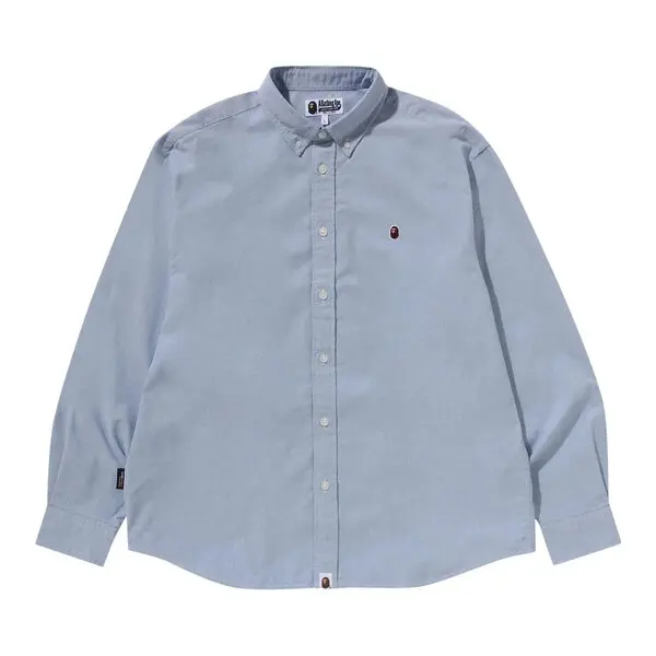 A BATHING APE One Point Oxford Long-sleeve Shirt - Blue