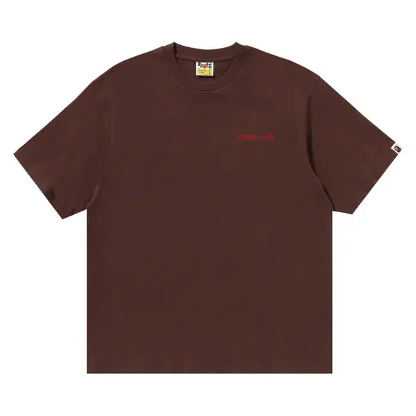 A BATHING APE Water Print Logo Relaxed Fit Tee - Brown