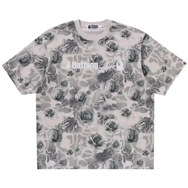 A BATHING APE Floral Solid Camo Logo Relaxed Fit Tee