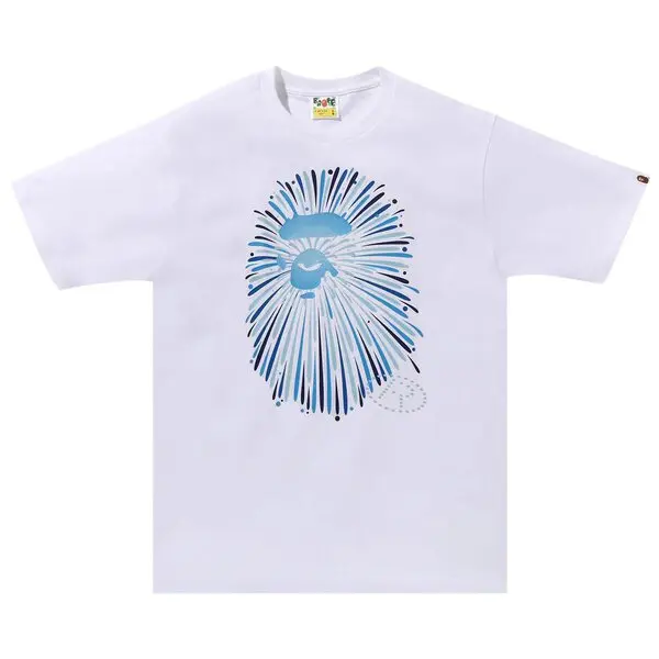 A BATHING APE Ape Head Firework Tee #1 - White