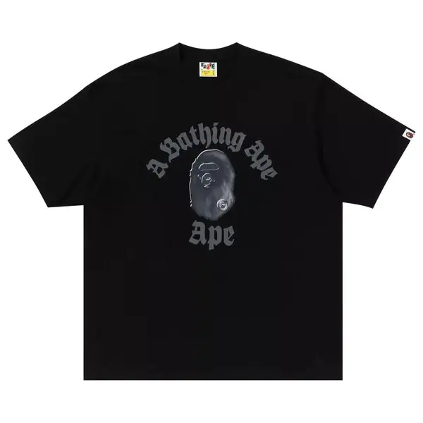 A BATHING APE Gothic College Relaxed Fit Tee - Black