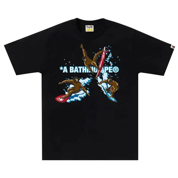 A BATHING APE Surfing Apes Tee - Black