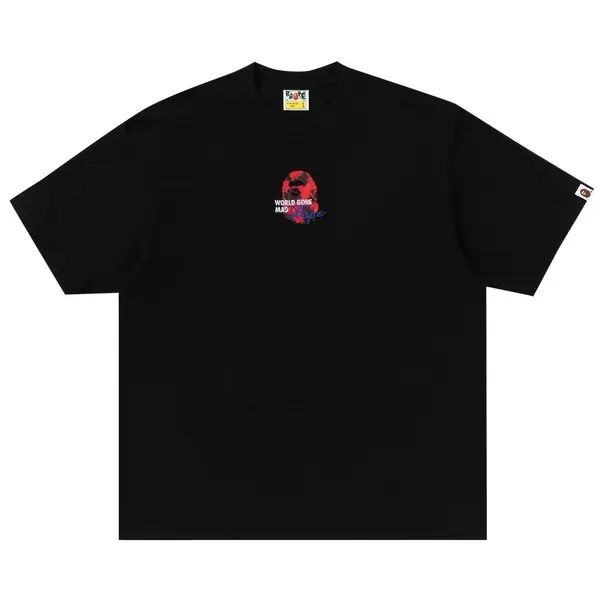 A BATHING APE Floral Camo Ape Head Relaxed Fit Tee - Black