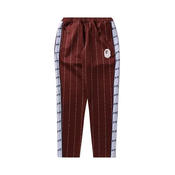 A BATHING APE Text Stripe Jersey Pants