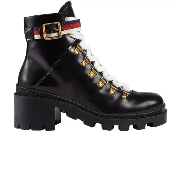 Gucci Sylvie Web 55mm Ankle Boot - Black