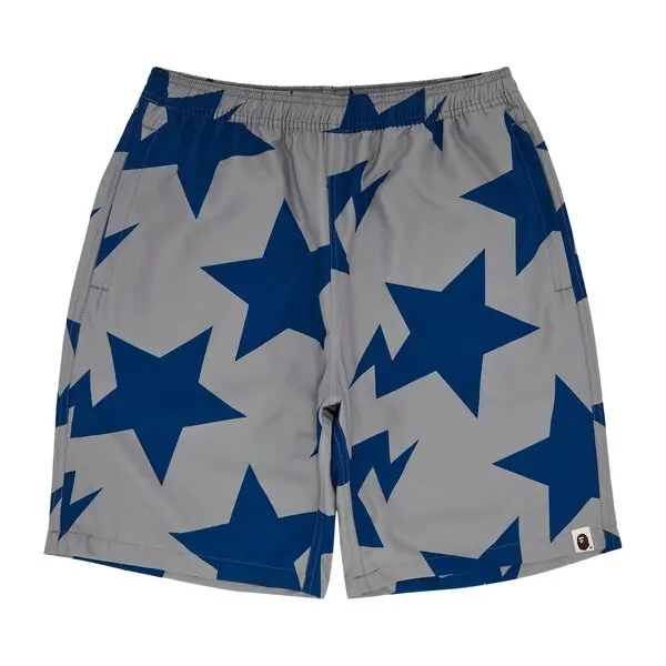A BATHING APE Sta Pattern Beach Shorts - Grey