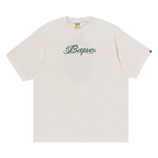 A BATHING APE Logo Relaxed Fit Tee 'ivory - Cream