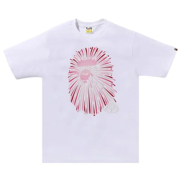 A BATHING APE Ape Head Firework Tee #1 - White