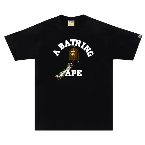 A BATHING APE Japanese Wind Chimes College Tee - Black