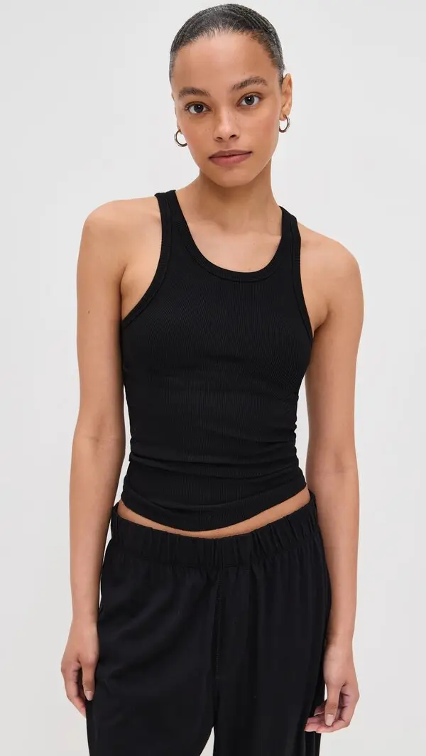 Eterne High Neck Fitted Tank - Black