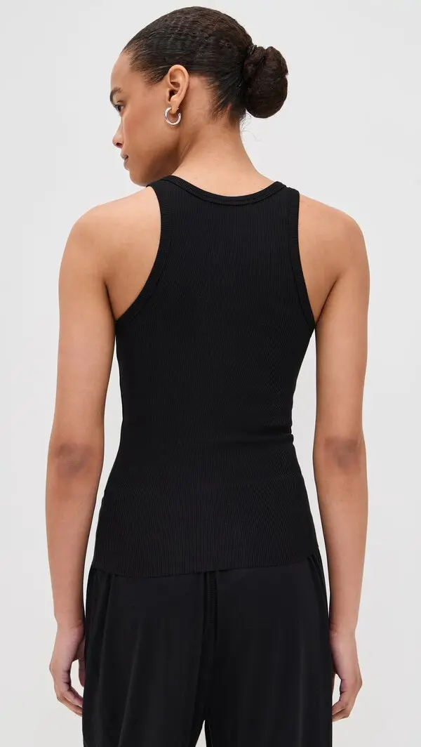 Eterne High Neck Fitted Tank - Black