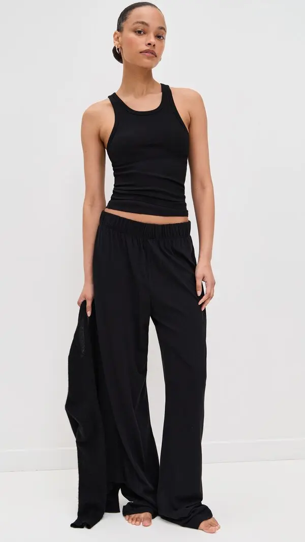Eterne High Neck Fitted Tank - Black