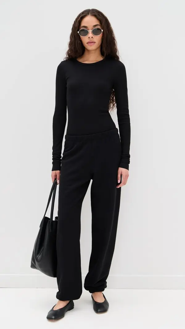 Eterne Long Sleeve Fitted Top - Black