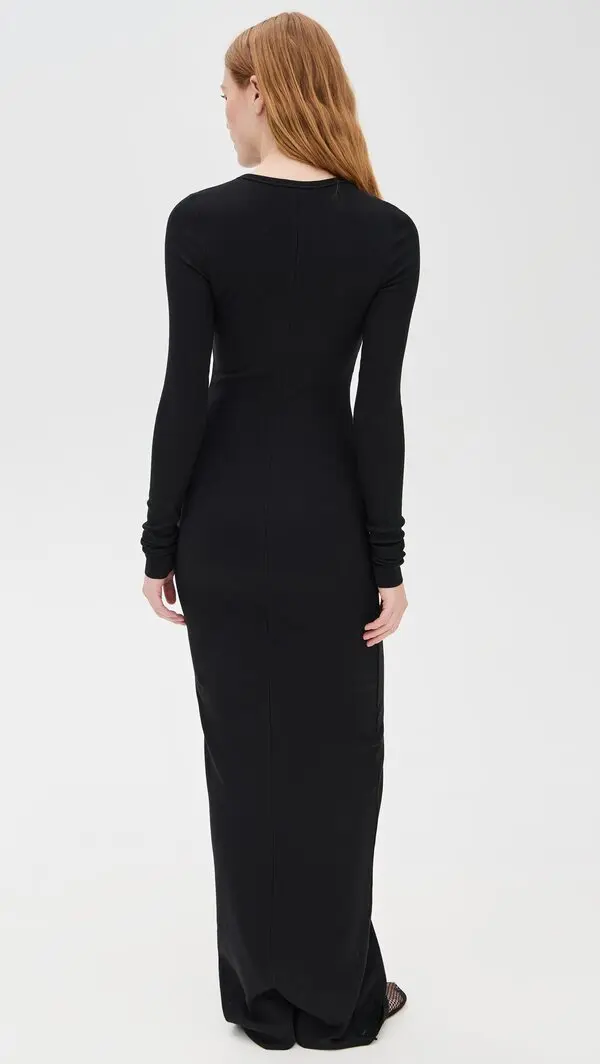 Eterne Long Sleeve Crewneck Maxi Dress - Black