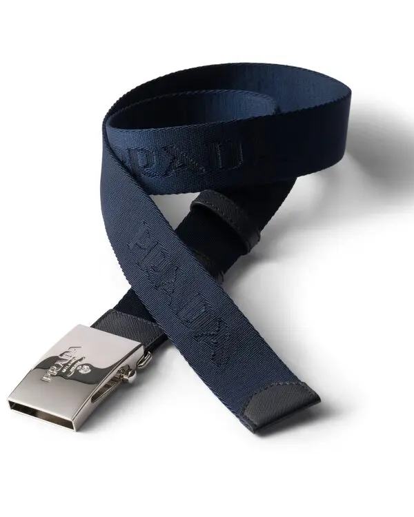 Prada Woven Re-nylon Belt - Blue