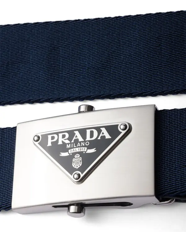 Prada Woven Re-nylon Belt - Blue