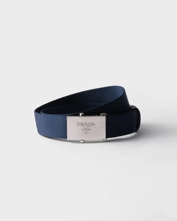 Prada Woven Re-nylon Belt - Navy