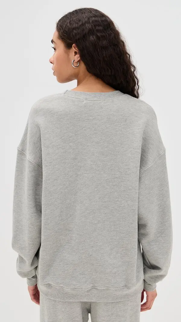 Eterne Oversized Crew Neck Sweatshirt - Heather Grey