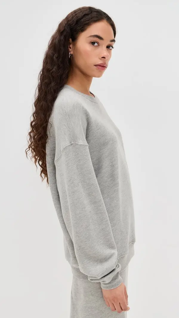 Eterne Oversized Crew Neck Sweatshirt - Heather Grey