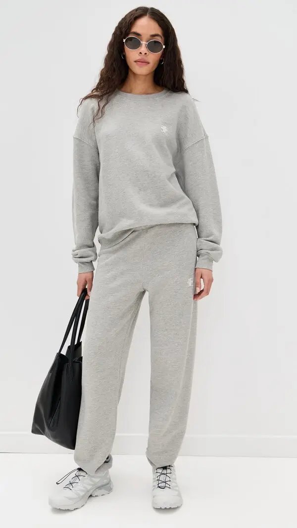 Eterne Oversized Crew Neck Sweatshirt - Heather Grey