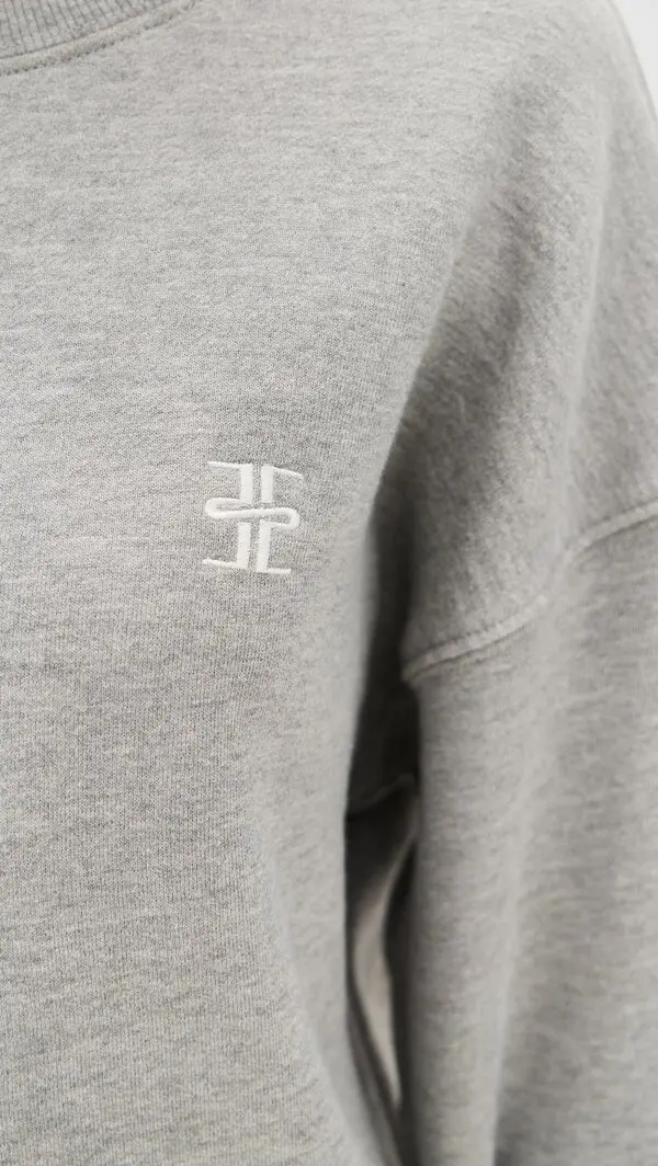 Eterne Oversized Crew Neck Sweatshirt - Heather Grey