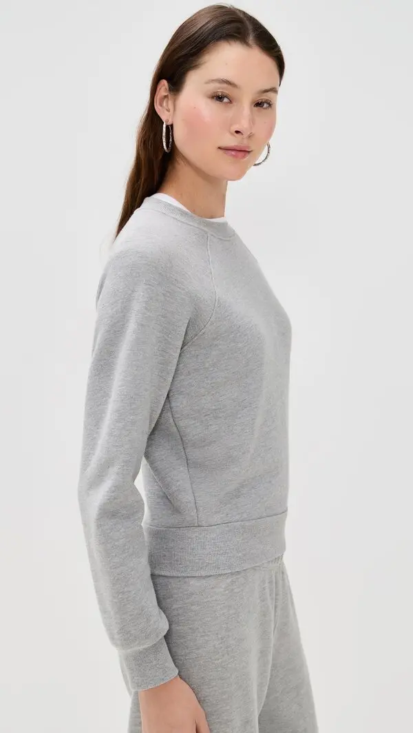 Eterne Shrunken Raglan Sweatshirt - Heather Grey