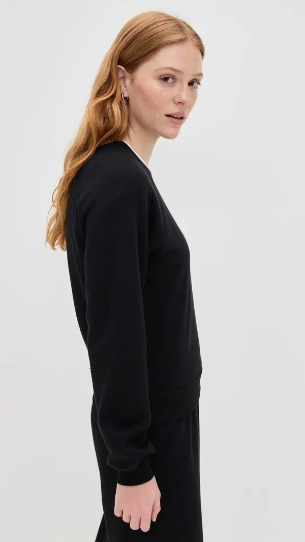 Eterne Shrunken Raglan Fleece Sweatshirt - Black