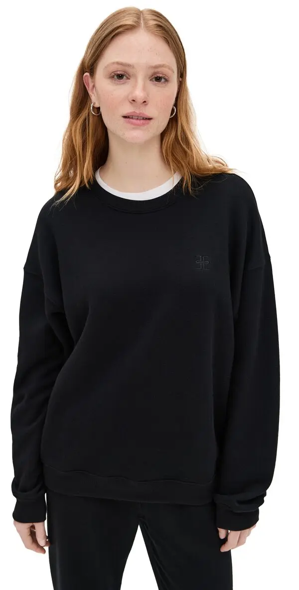 Eterne Oversized Crewneck Fleece Sweatshirt