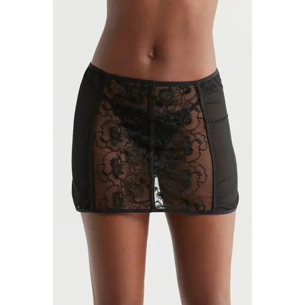 KILO BRAVA Embroidered Lace-up Skirt & G-string Set