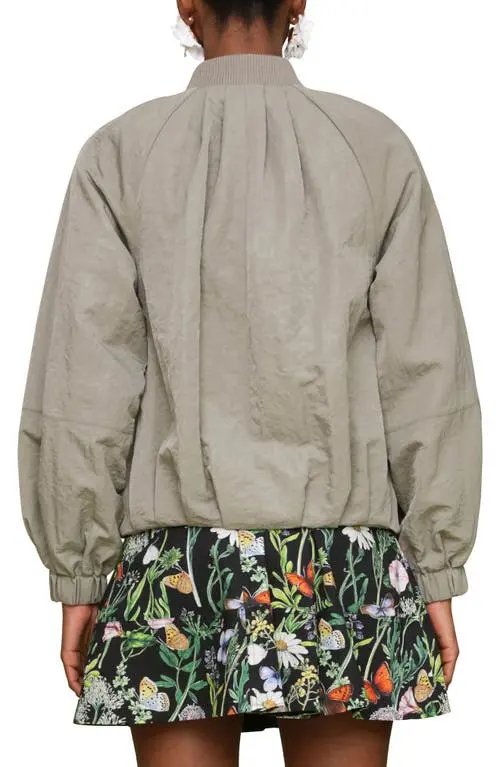 Avec Les Filles Pleated Balloon Bomber Jacket
