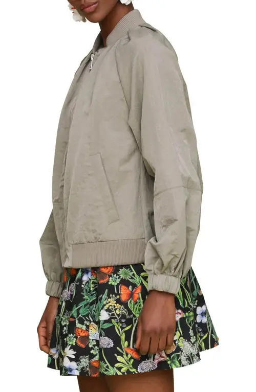 Avec Les Filles Pleated Balloon Bomber Jacket