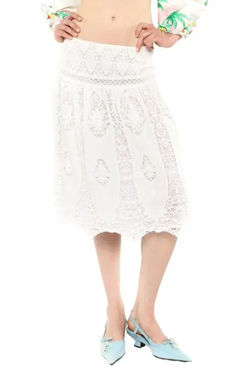 Anna Sui Applique Lace Combo Skirt