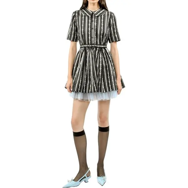 Anna Sui Ribbon Roses Belted Mini Dress