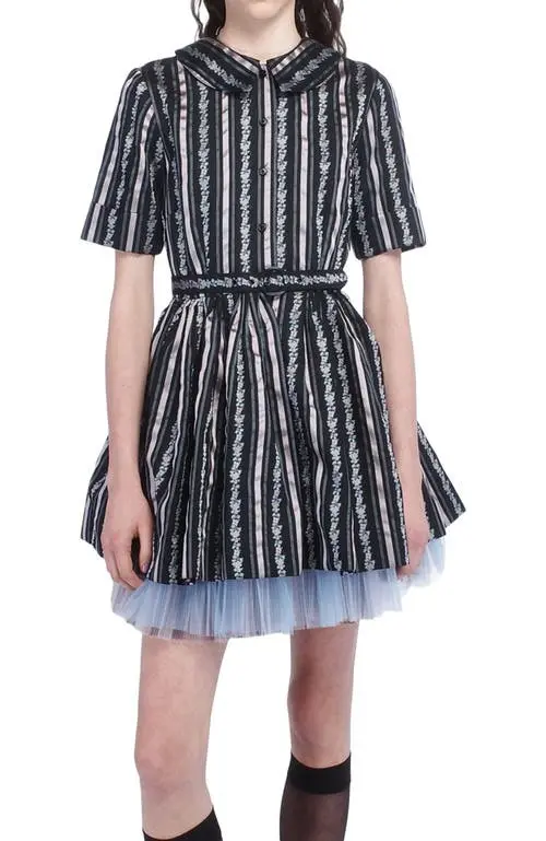 Anna Sui Ribbon Roses Belted Mini Dress