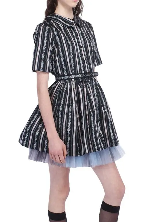 Anna Sui Ribbon Roses Belted Mini Dress