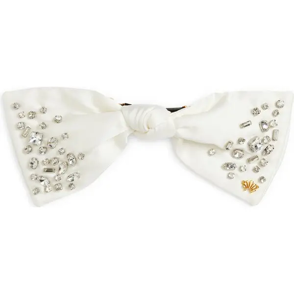 Lele Sadoughi Paloma Crystal Embellished Bow Barrette - April Diamond