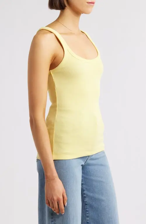 ALEX MILL 365 Stretch Cotton Rib Tank - Honeysuckle