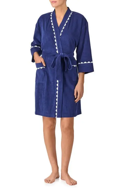 Kate Spade New York French Terry Short Robe - Navy