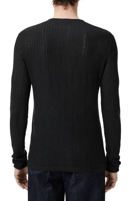John Varvatos Araujo Regular Fit Rib Henley - Black