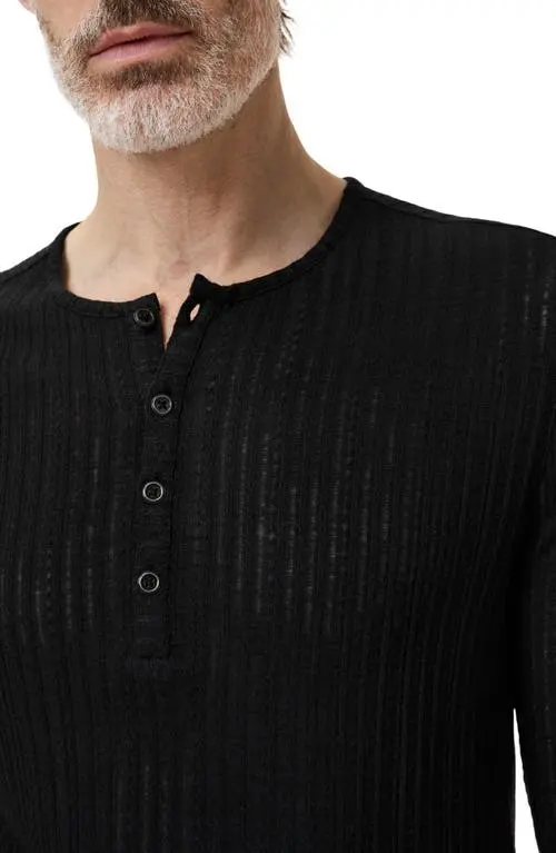 John Varvatos Araujo Regular Fit Rib Henley - Black