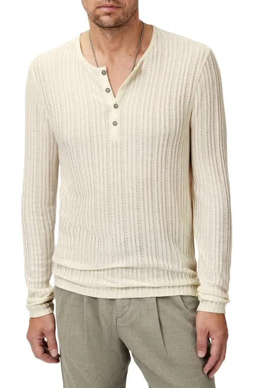 John Varvatos Araujo Regular Fit Rib Henley - Marble