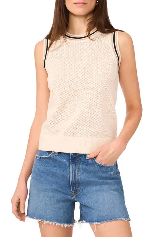 Vince Camuto Tipped Mesh Tank Sweater