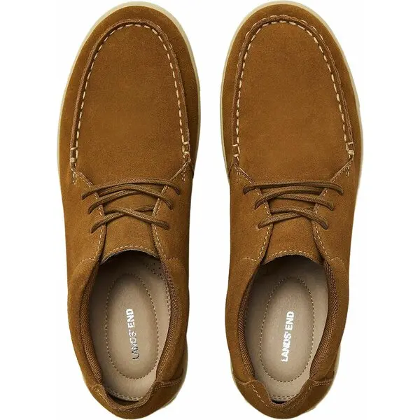 LANDS' END Moc Toe Suede Lace Up Sneakers