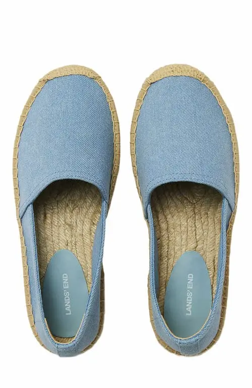 LANDS' END Classic Espadrille Flats - Light Wash