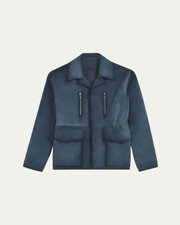 Berluti Scritto-undercollar Leather Jacket