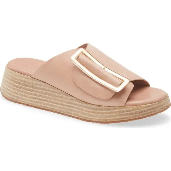 CHOCOLAT BLU Ela Platform Wedge Slide Sandal - Rose Leather
